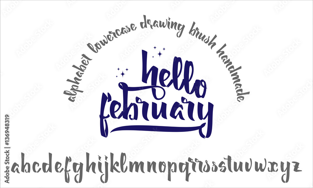 Vector Alphabet. Hello february. Calligraphic font. Unique Custom ...