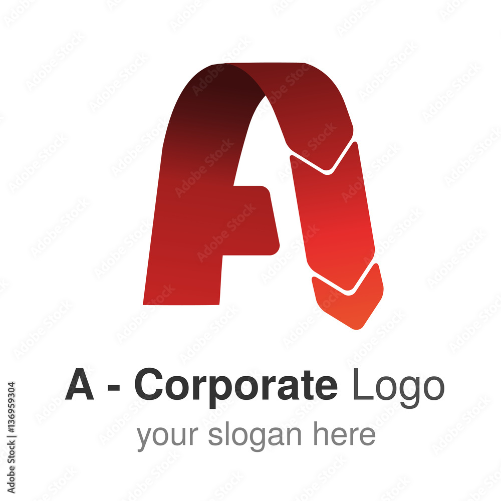 Vector original font alphabet. Letter A, corporate logo design, red ...