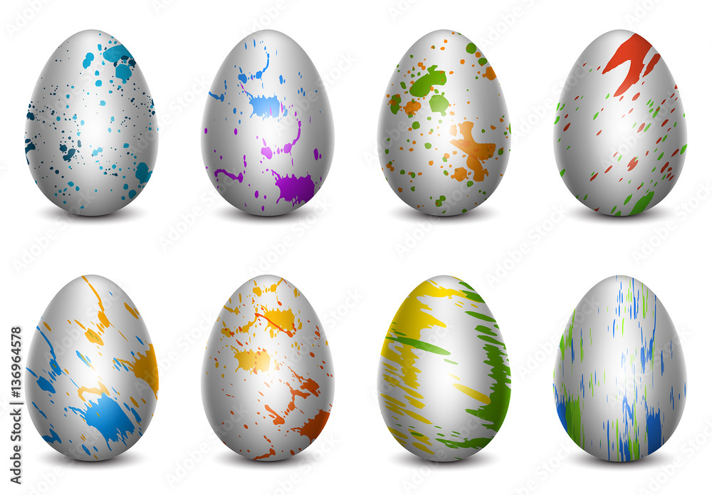 Paint Splattered Easter Egg Icon Set Stock Template | Adobe Stock