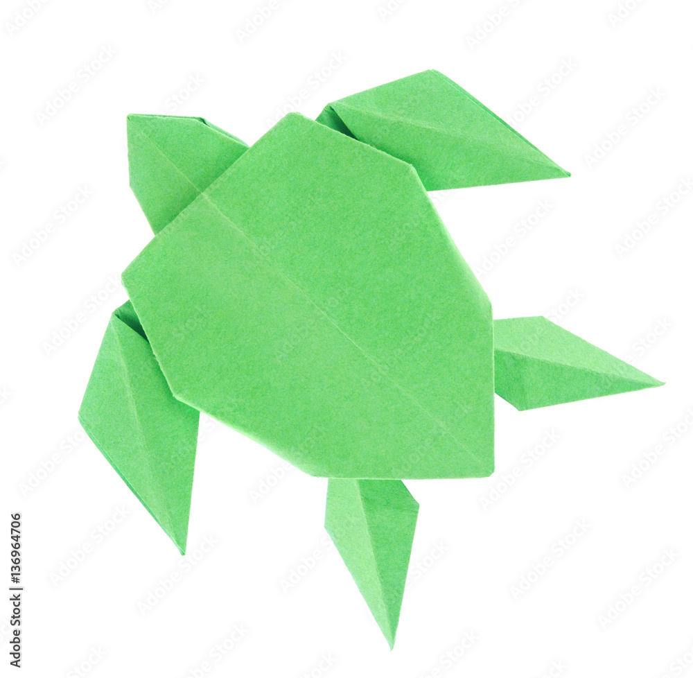 Green sea turtle of origami Stock Photo | Adobe Stock