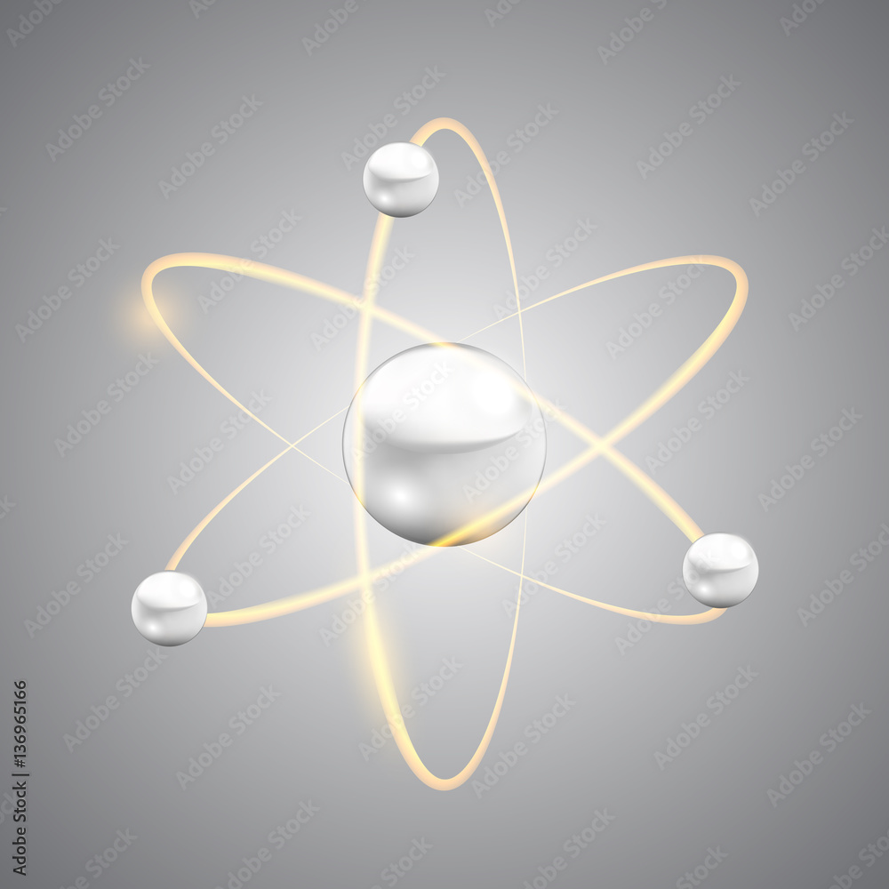 Abstract atom on grey background, vector Stock Vector | Adobe Stock