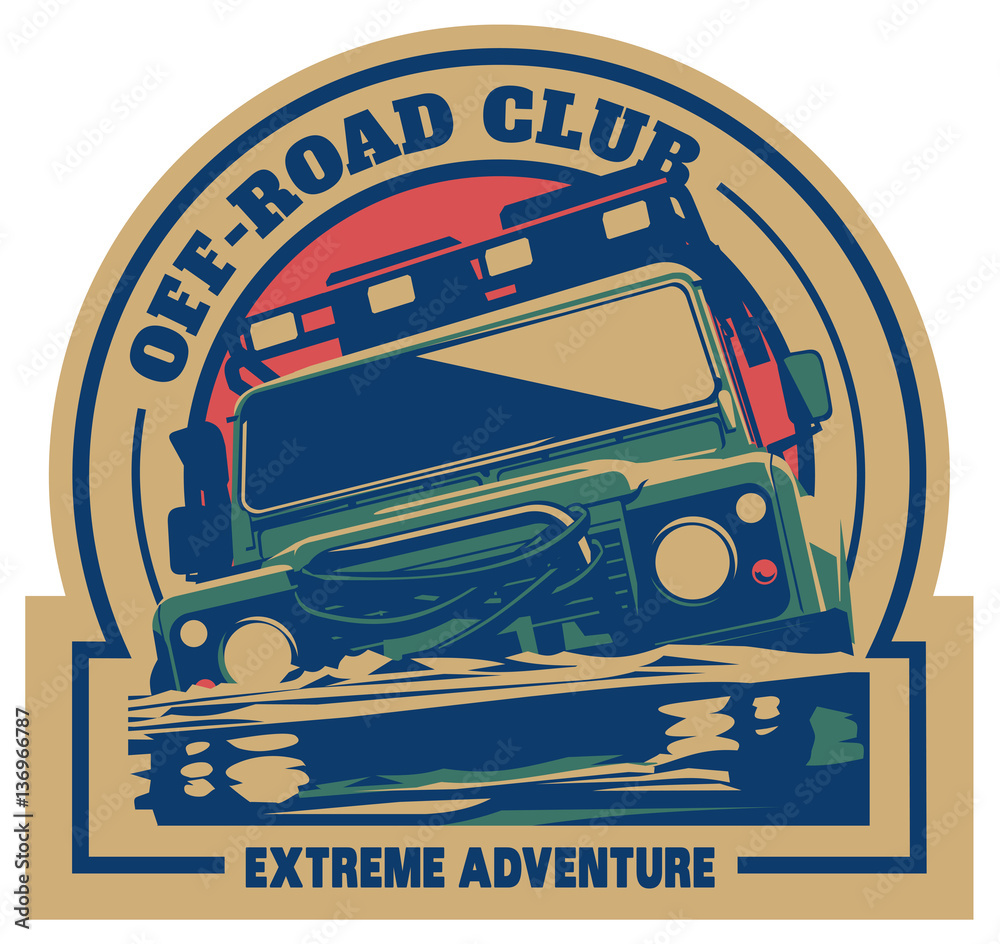 Off-road car logo, safari suv, expedition offroader. Stock Vector ...
