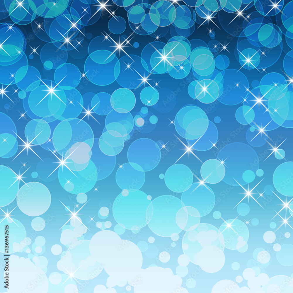 Blue magical background with glowing bubbles Stock Illustration | Adobe ...
