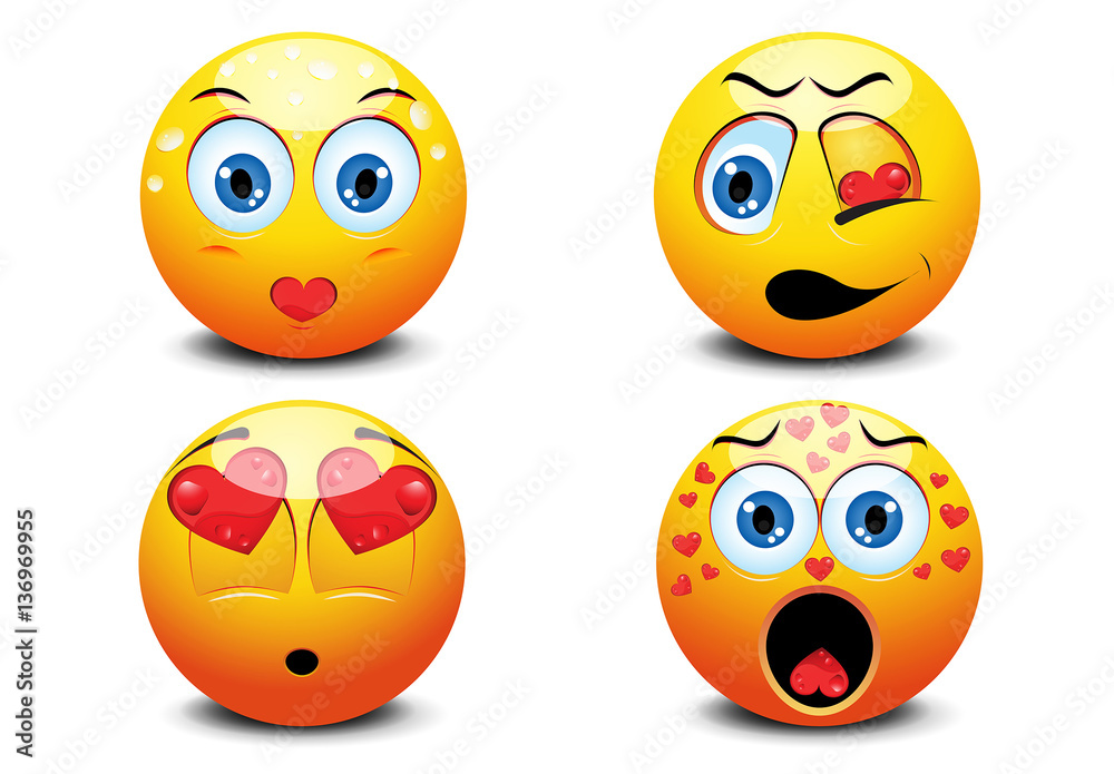 4 Large Emoji Face Icons Stock Template | Adobe Stock