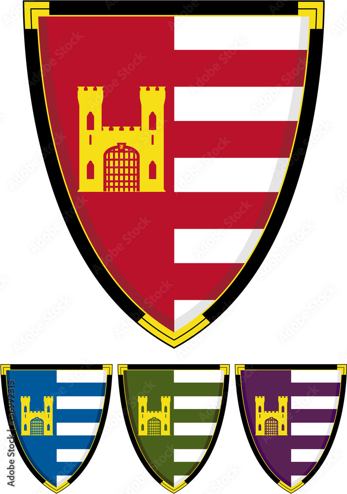 Medieval Shield with Knights Castle Stock Vector | Adobe Stock