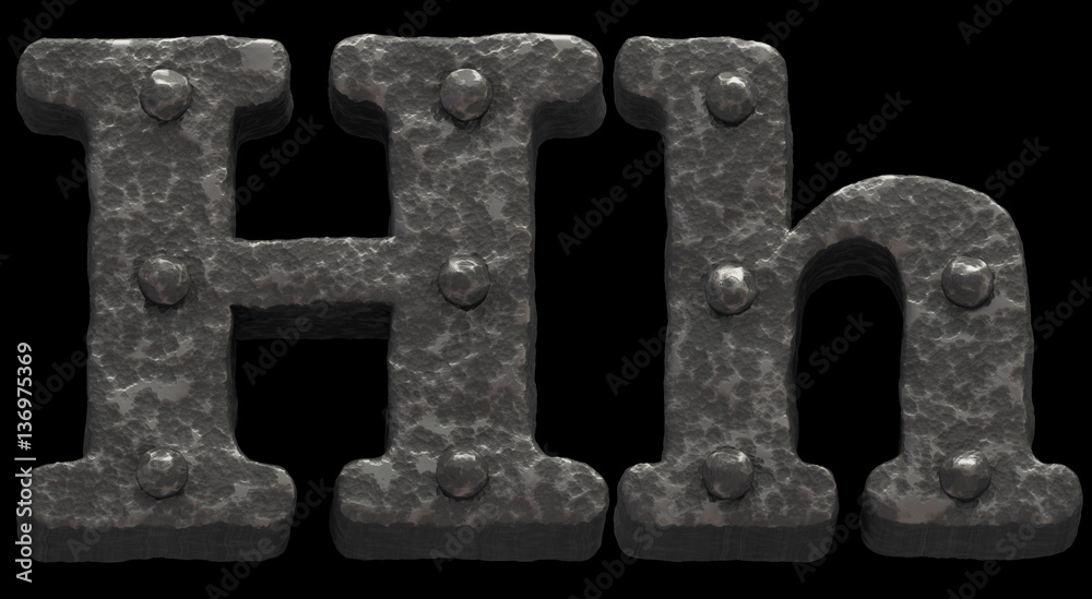 Forged font with rivets. Stock Illustration | Adobe Stock