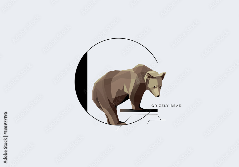 Capital letter G with grizzly bear Stock Vector | Adobe Stock