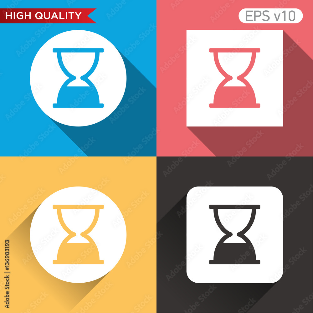 Sand timer icon. Button with hourglass icon. Modern UI vector. Stock ...
