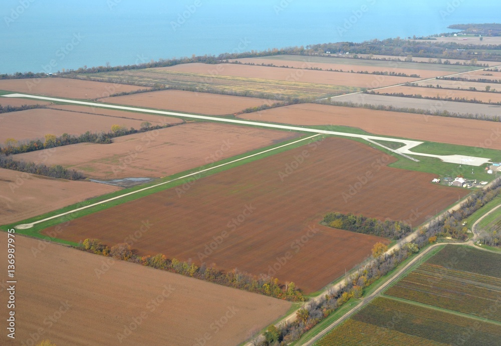 aerial view of the airport on Pelee Island in Ontario, Canada Stock ...