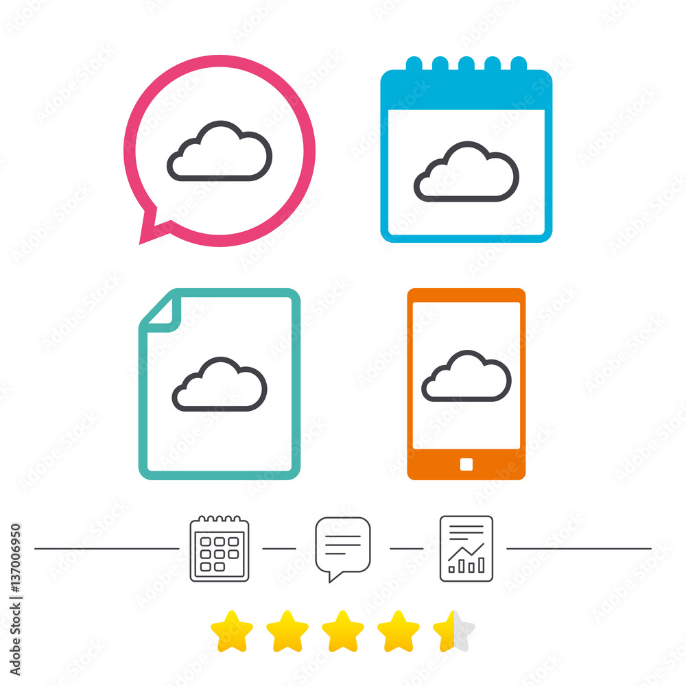 Cloud sign icon. Data storage symbol. Stock Vector | Adobe Stock