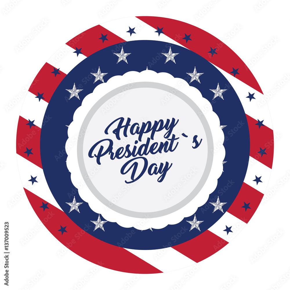 Isolated president day sticker on a white background, Vector ...
