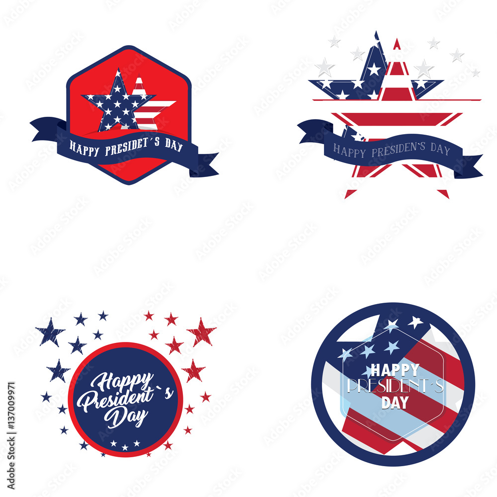 Set of president day stickers on a white background, Vector ...