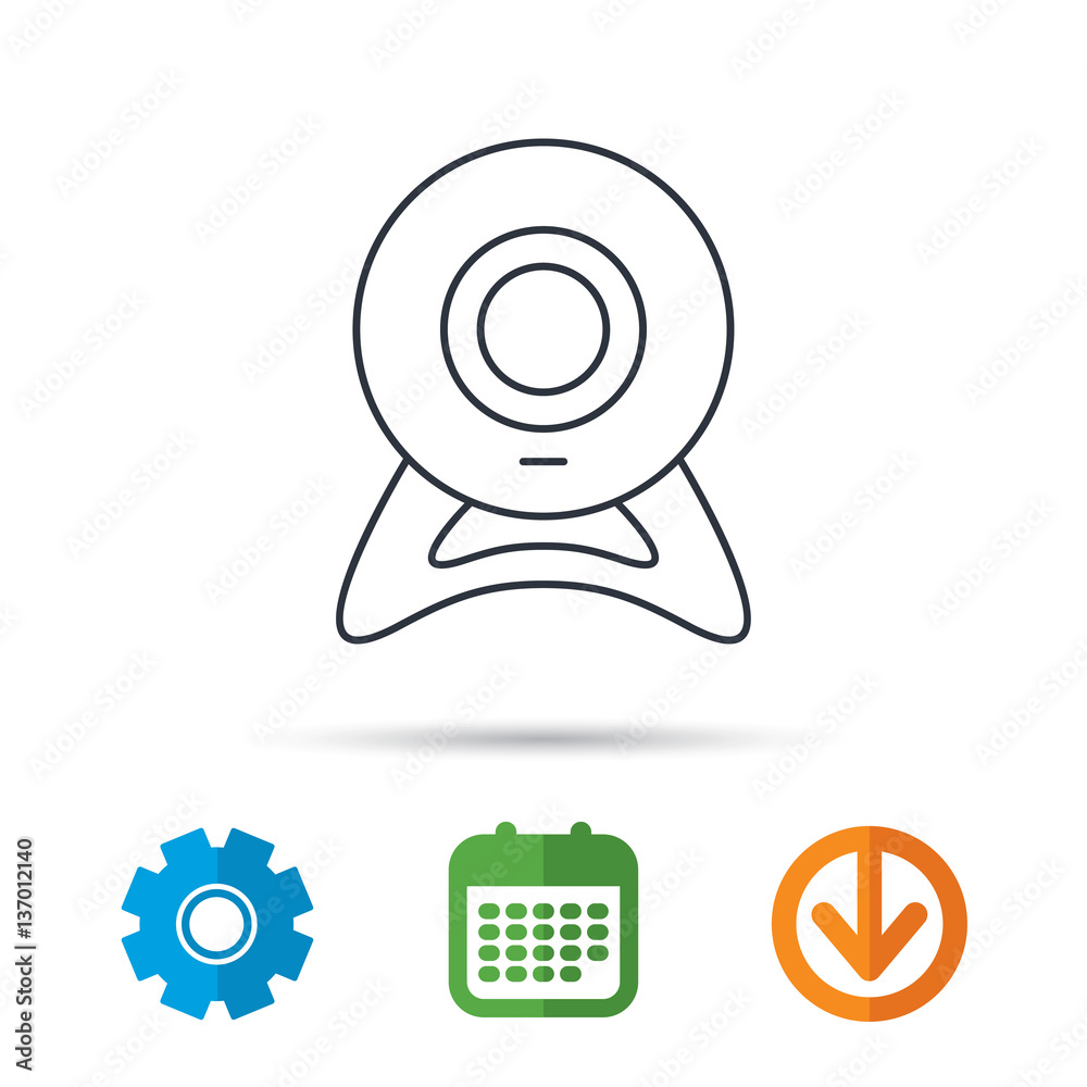 Vettoriale Stock Web cam icon. Video camera sign. Online communication ...