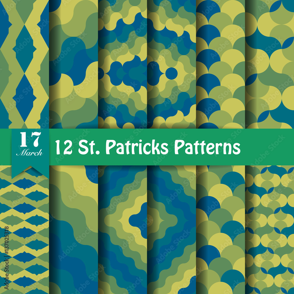 Set Of St Patricks Day Patterns Stock Vektorgrafik Adobe Stock