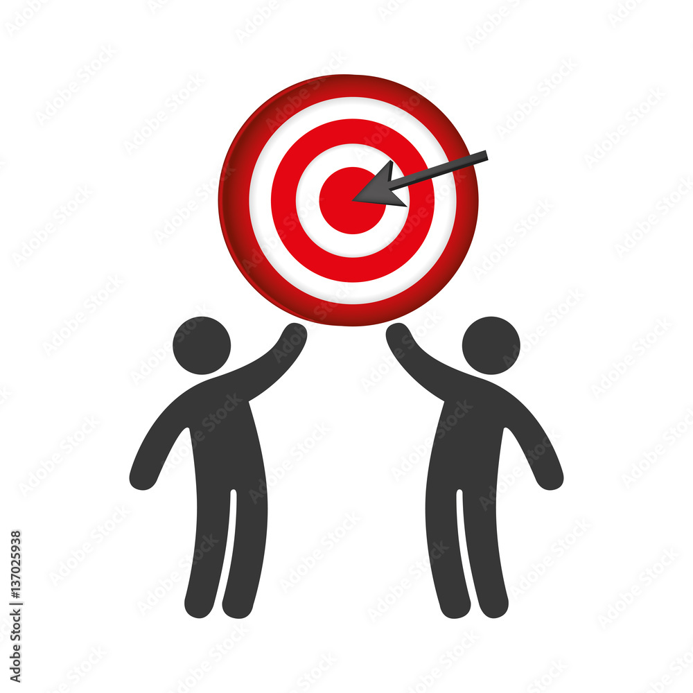 pictogram of men and target with arrow vector illustration Stock Vector ...