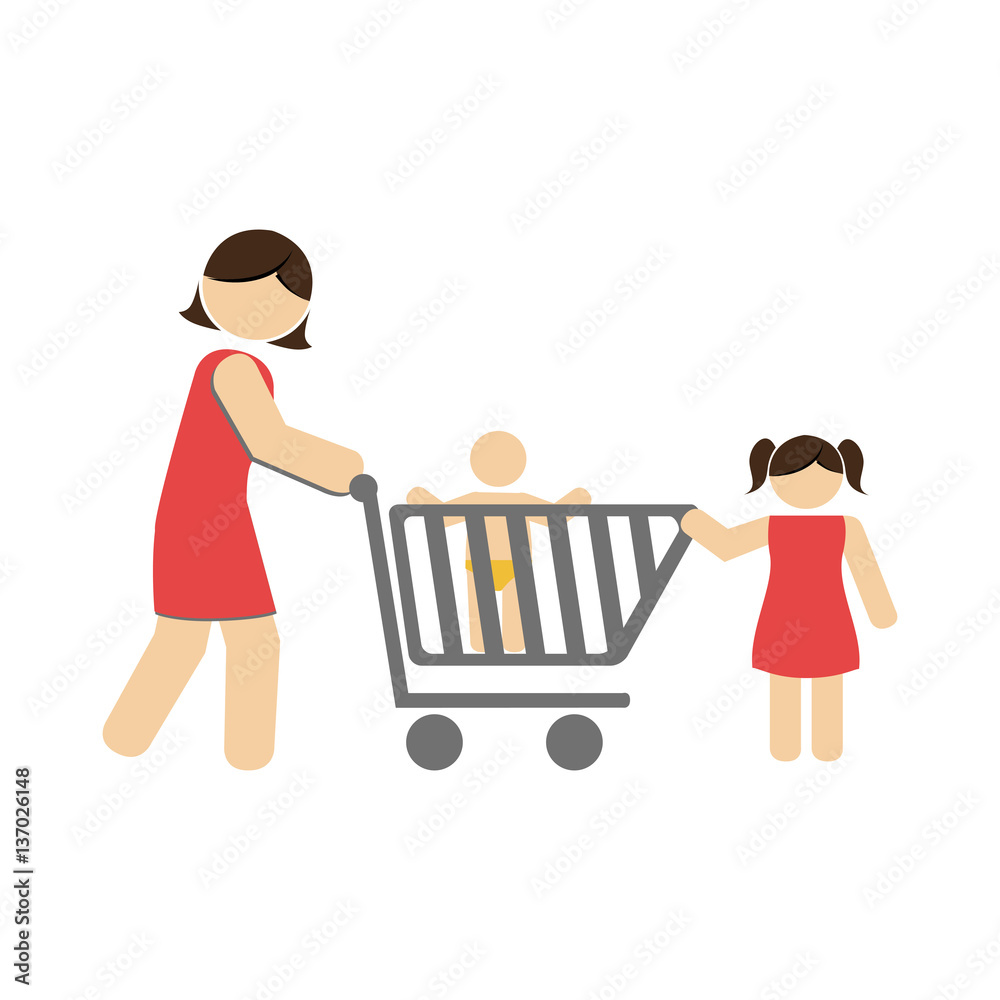Mom Shopping With Kids