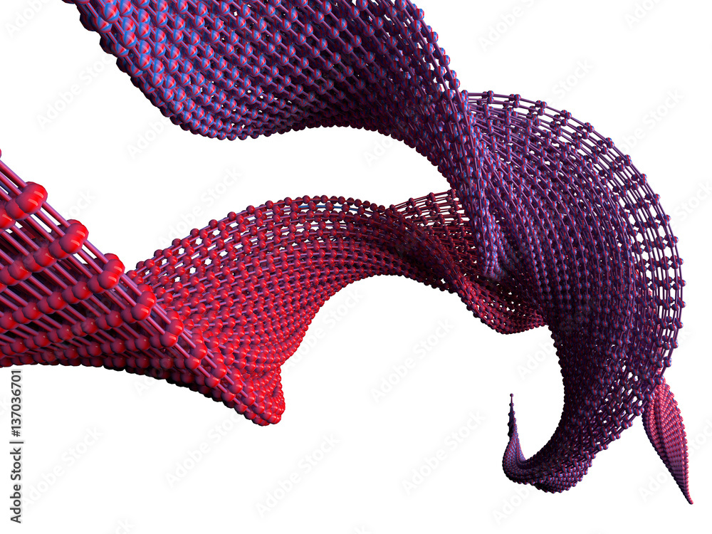 Abstract swirly shape on white background. 3D rendering Stock ...