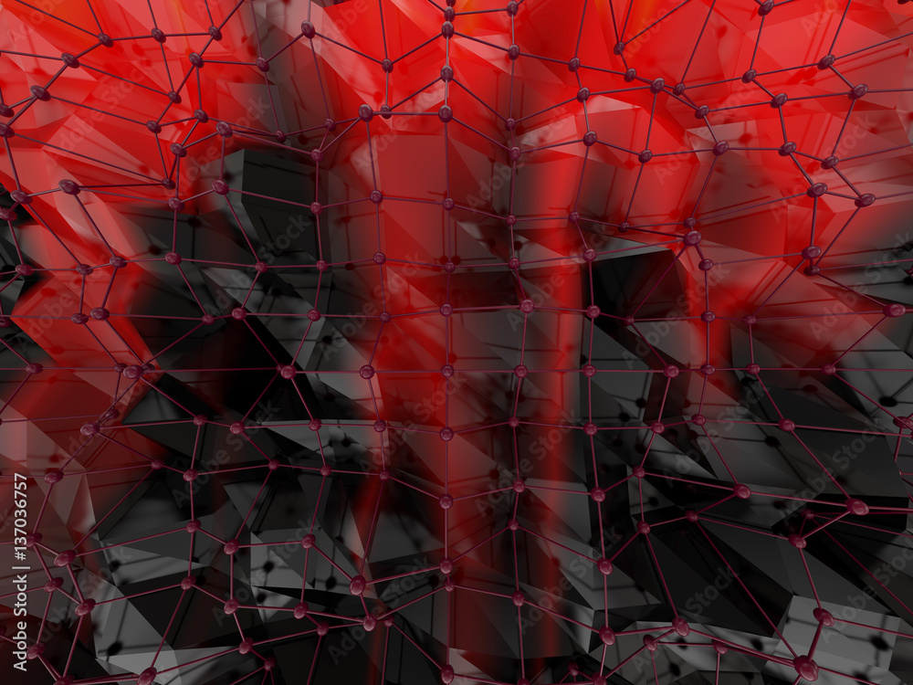 Distorted low poly backdrop with sharp lines. 3D rendering Stock ...