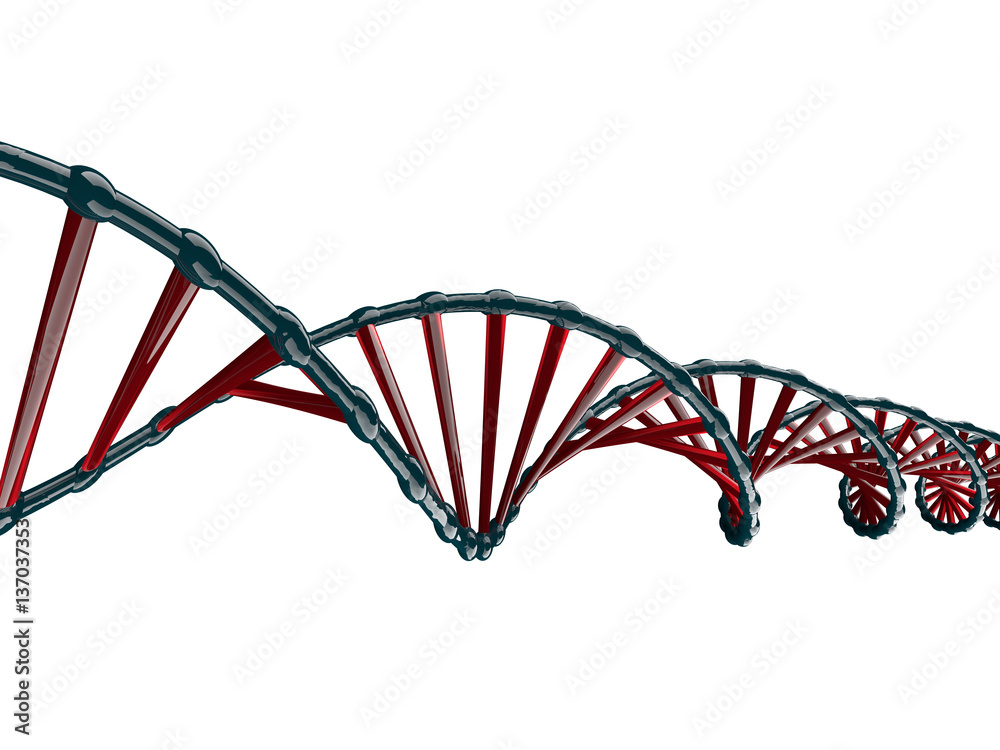 Digital illustration of a DNA model. 3D rendering Stock Illustration ...
