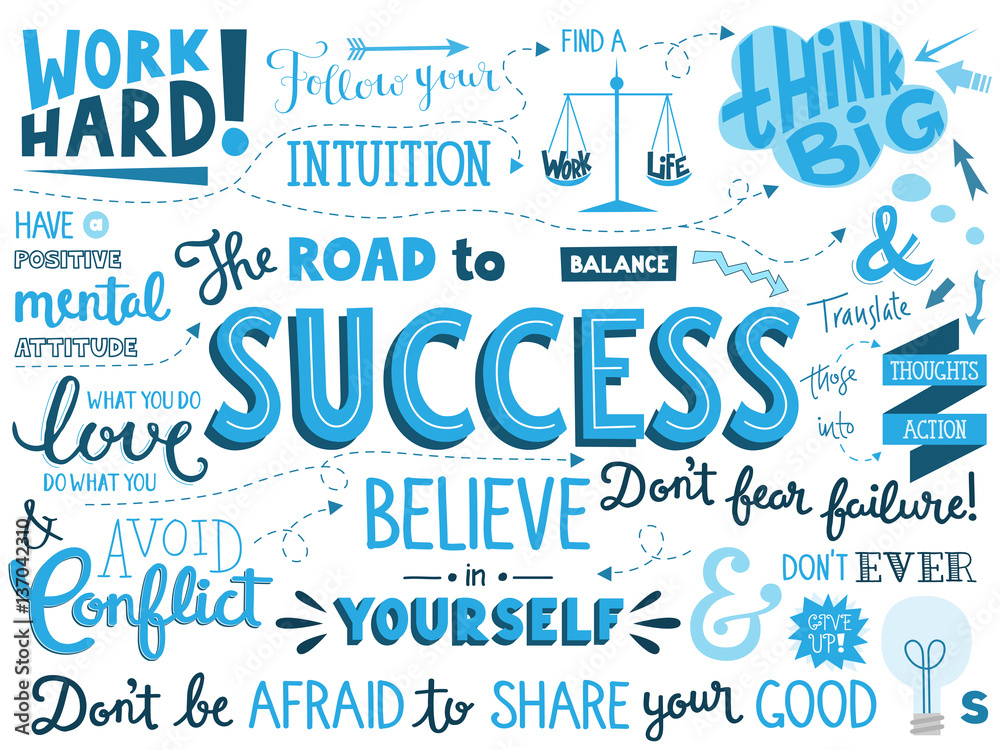 SUCCESS Hand Lettering Poster Stock Vector | Adobe Stock