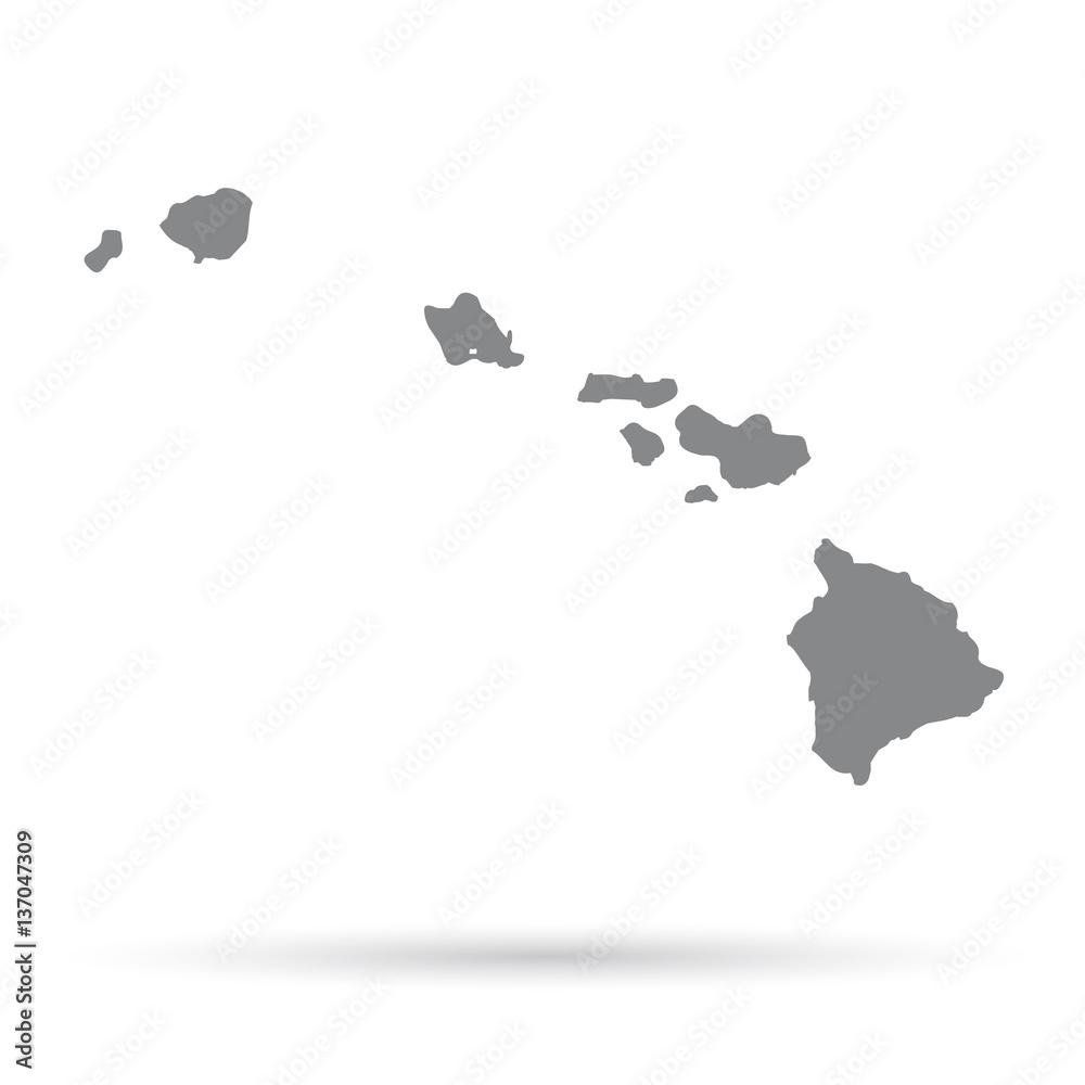 Map of the U.S. state of Hawaii on a white background Stock Vector ...