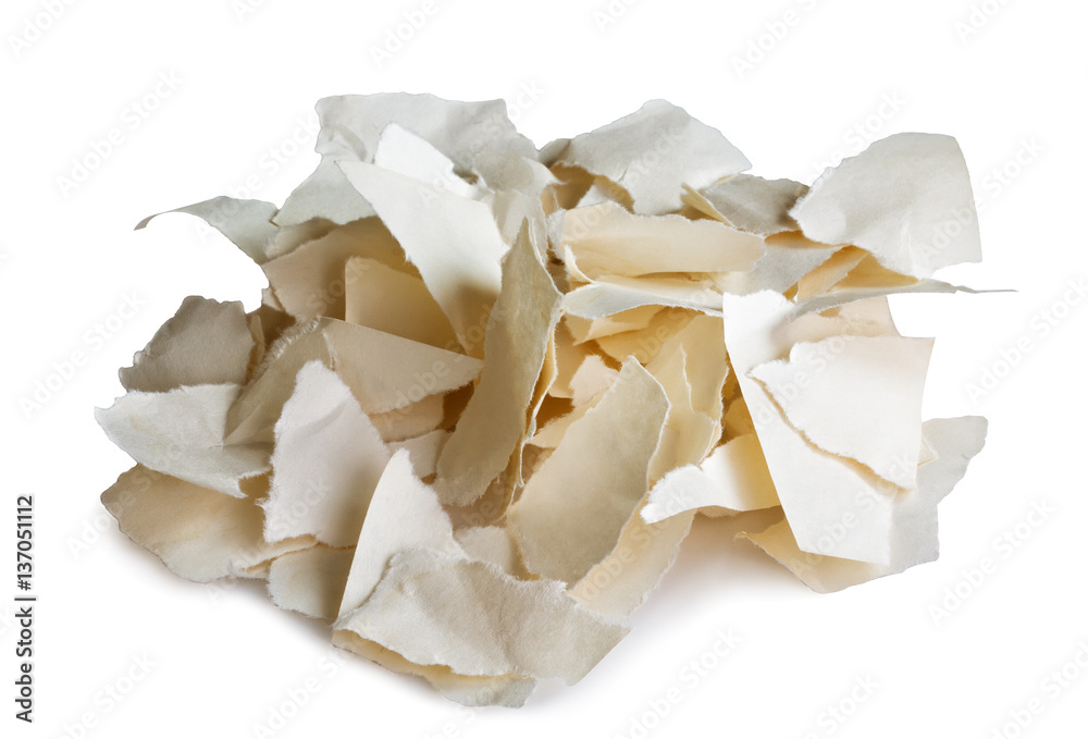 pile of torn paper isolated on a white background Stock Photo | Adobe Stock