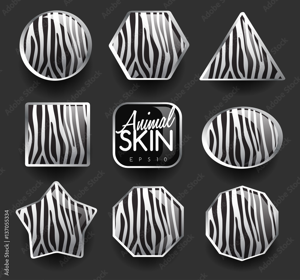 Set of Wild Animal Skin Icons : Vector Illustration Stock-Vektorgrafik ...