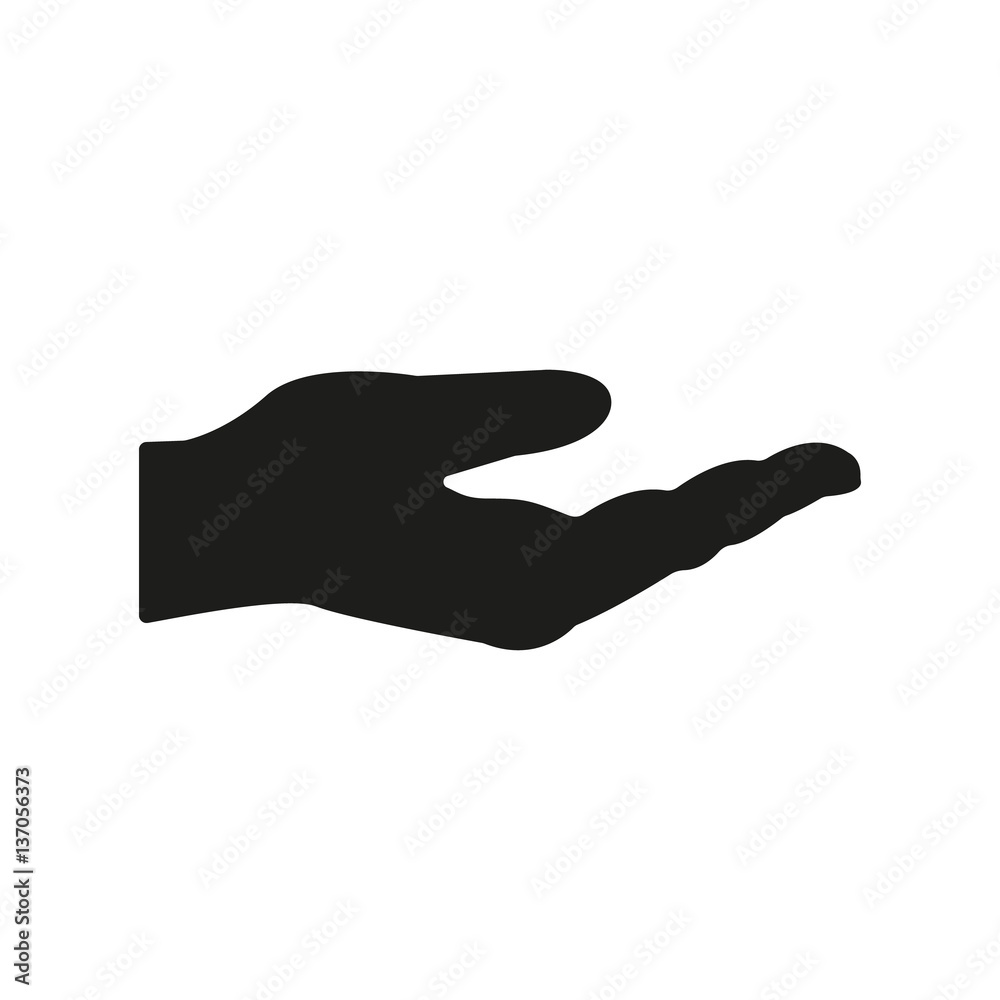 Hand icon. Open palm, give, tutorials, take, get symbol. Flat design ...