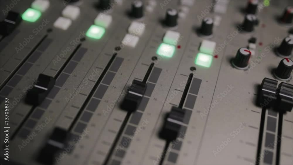 Mixing console also called audio mixer, sound board, mixing deck or ...