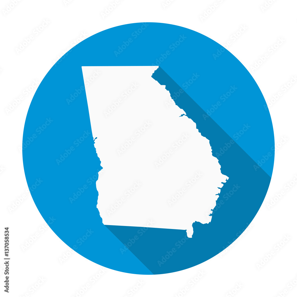 Georgia State Map Flat Icon Stock-Vektorgrafik | Adobe Stock