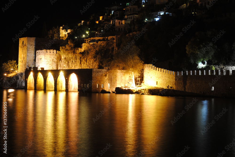 medieval shipyard Illuminated Stock Photo | Adobe Stock