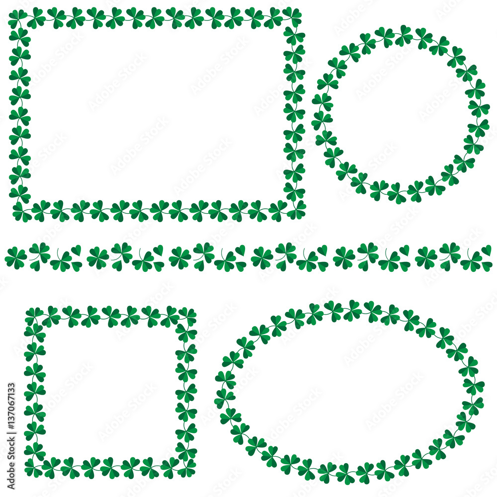 shamrock frames and border Stock Illustration | Adobe Stock