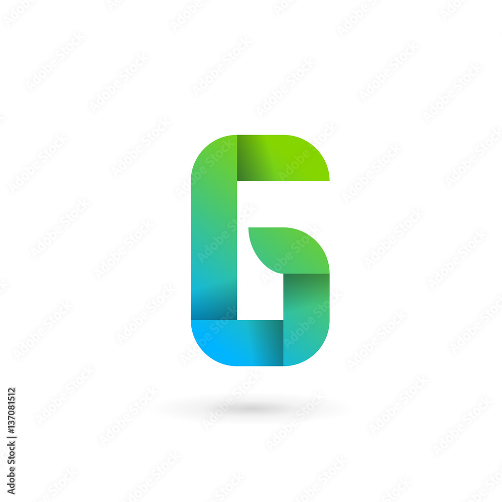 Letter G ribbon logo icon design template elements Stock Vector | Adobe ...