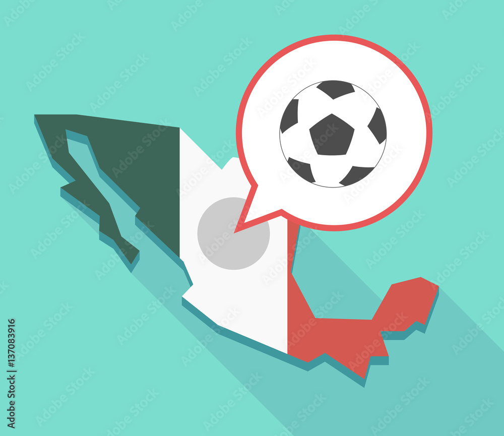 Long shadow Mexico map with a soccer ball vector de Stock | Adobe Stock