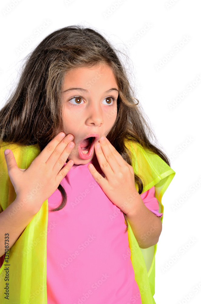 Foto Stock little girl shocked | Adobe Stock