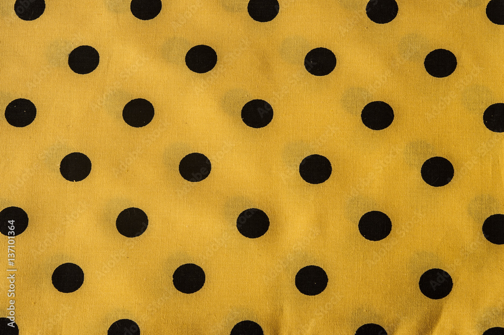 Yellow polka dot fabric texture Stock Photo | Adobe Stock