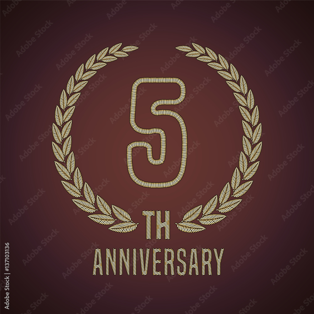 5 years anniversary vector icon, logo Stock Vector | Adobe Stock