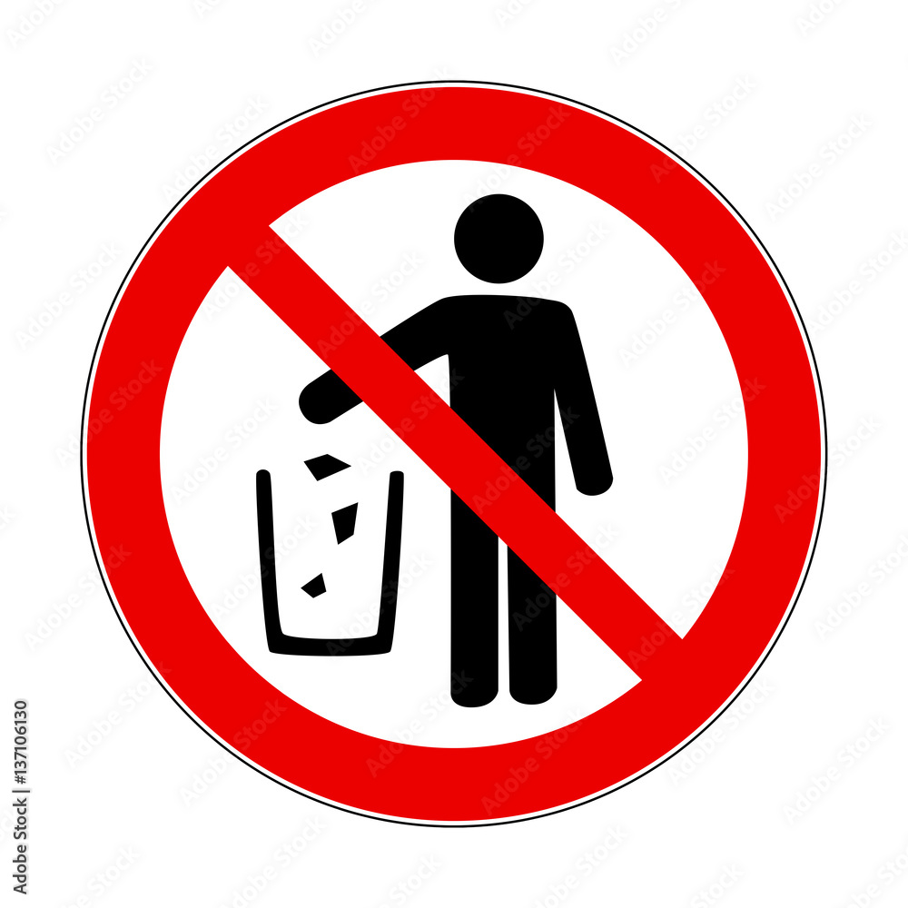 kein Müll abladen Verbotsschild Stock Illustration | Adobe Stock