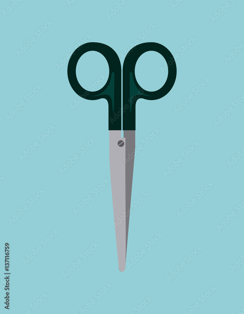 scissor tool icon over blue background. colorful design. vector ...