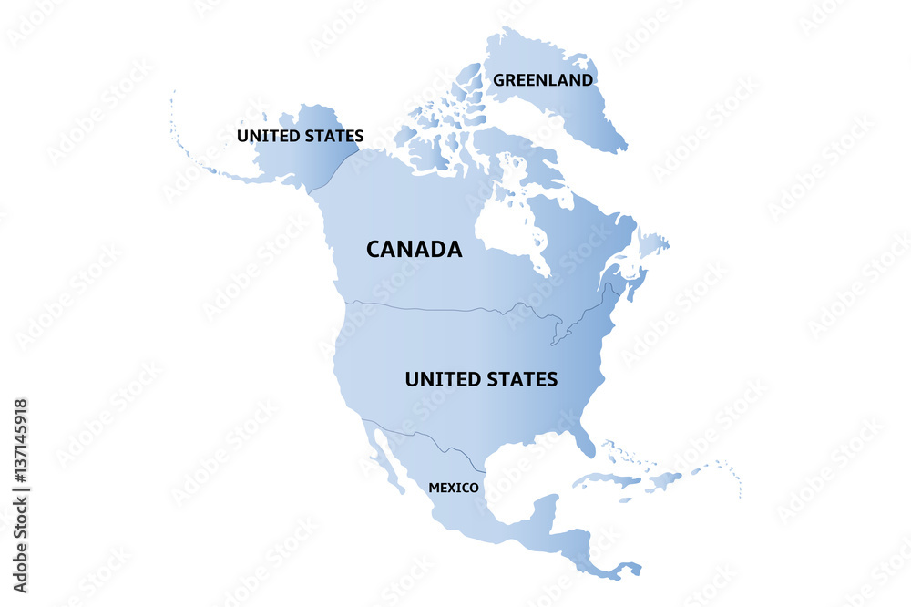 blue map of north america Stock Vector | Adobe Stock