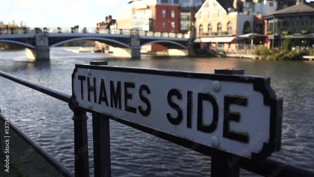 Thames Side Sign at the River Thames in Windsor Stock Video | Adobe Stock