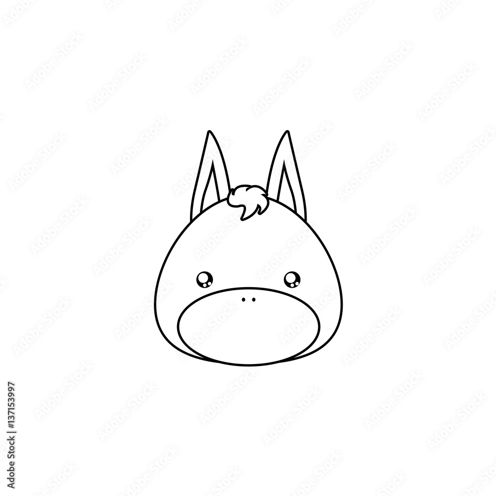 donkey Drawing Face Stock Vector | Adobe Stock