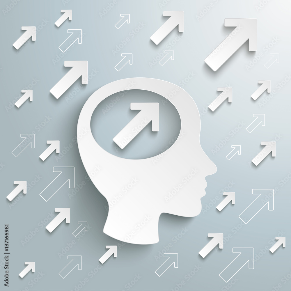 Human Head Brain Arrows Growth Success Stock Vector | Adobe Stock