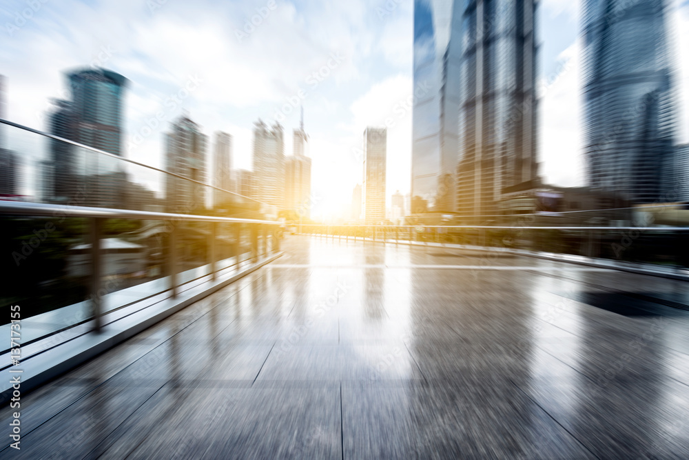 elevated road in modern city with sunbeam Stock Photo | Adobe Stock