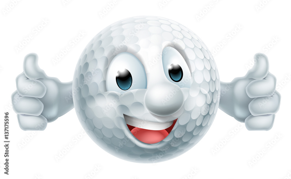 Cartoon Golf Ball Mascot Stock Vector | Adobe Stock