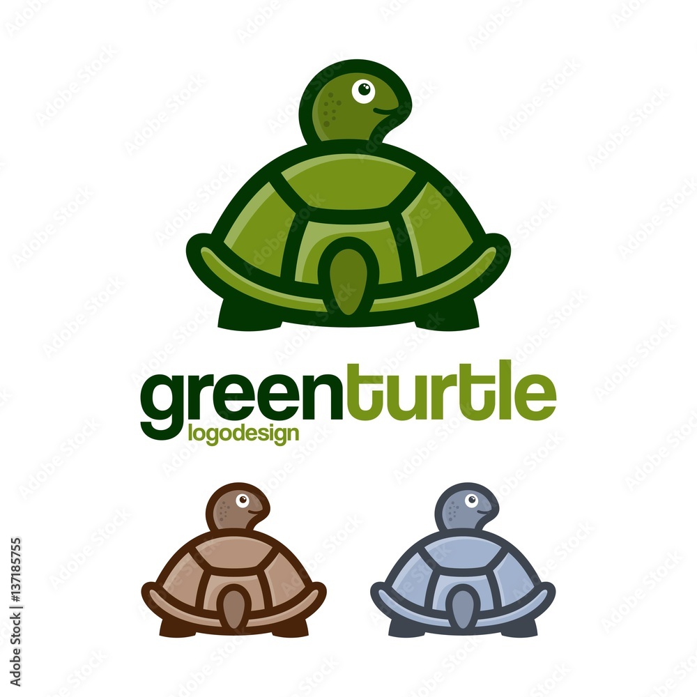 Turtle Logo Back Side Stock Vector | Adobe Stock