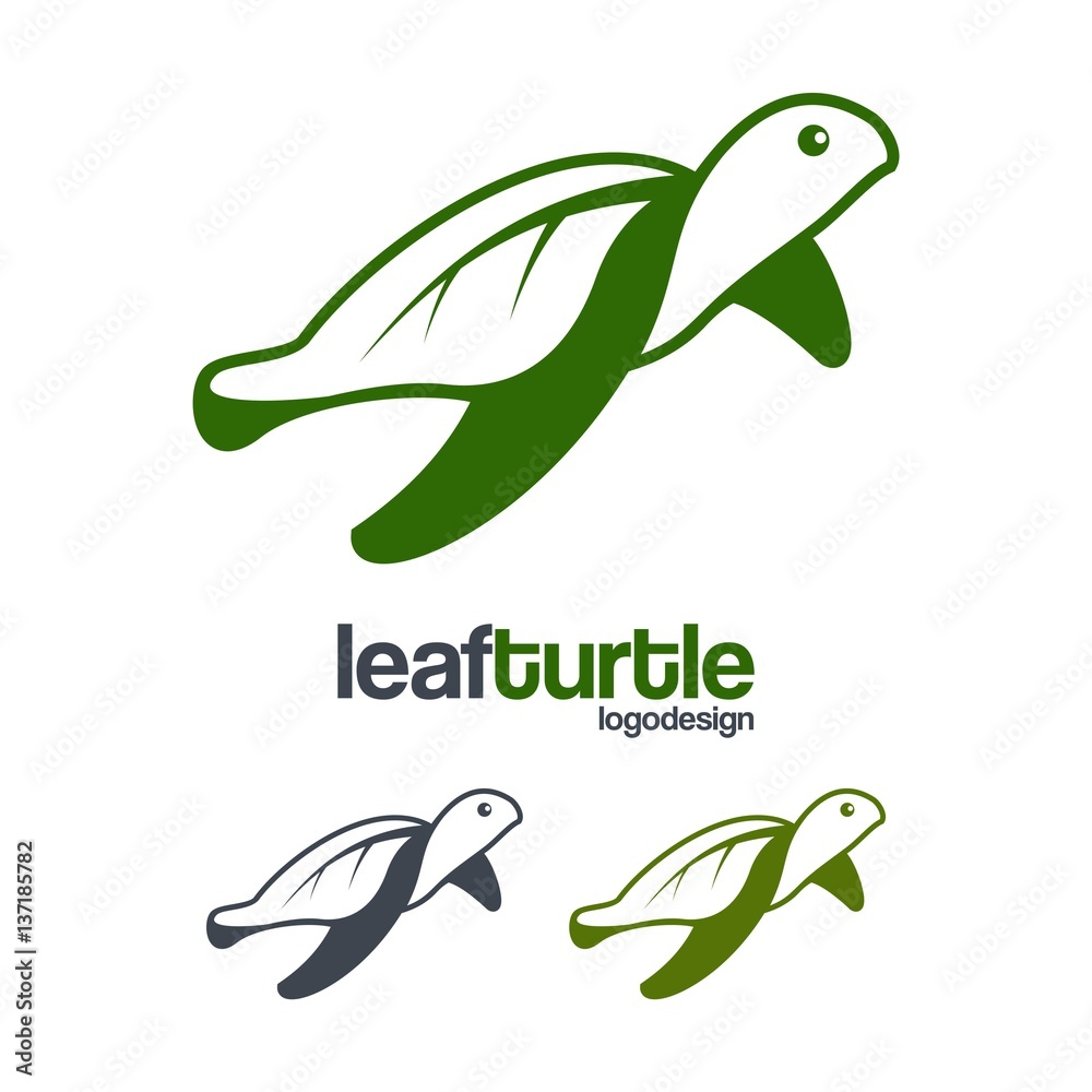Turtle Logo, Leaf Turtle Logo Stock Vector | Adobe Stock