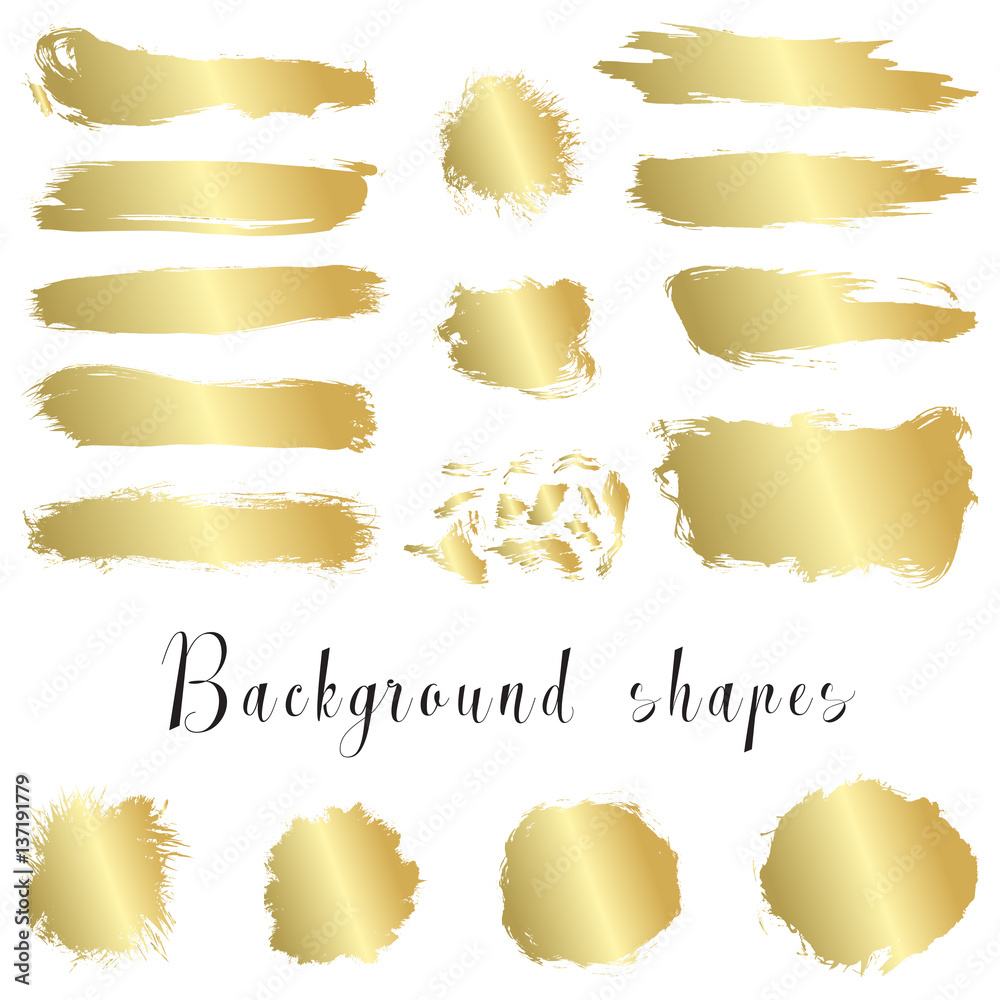 Gold ink borders, brush strokes, stains, banners, blots, splatters ...