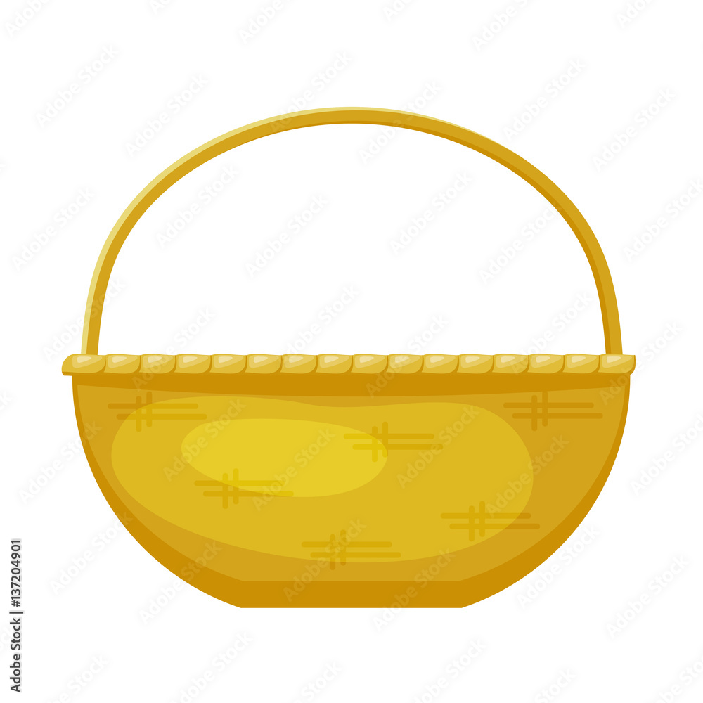Vector image of a simple color baskets made of wicker. Cartoon style ...