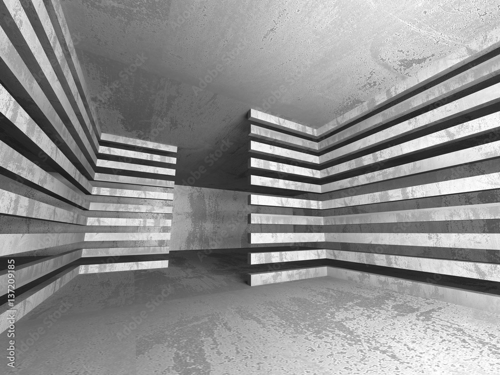 Dark empty room. Concrete rusty walls. Architecture background Stock ...